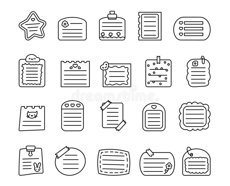 Blank Note on Paper. Coloring Page Stock Vector - Illustration of ...