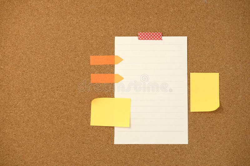 Blank Note Paper on Cork Board Wall. Noticeboard To Organize Life and ...
