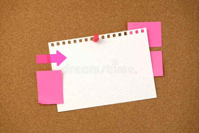 Blank Note Paper on Cork Board Wall. Noticeboard To Organize Life and ...