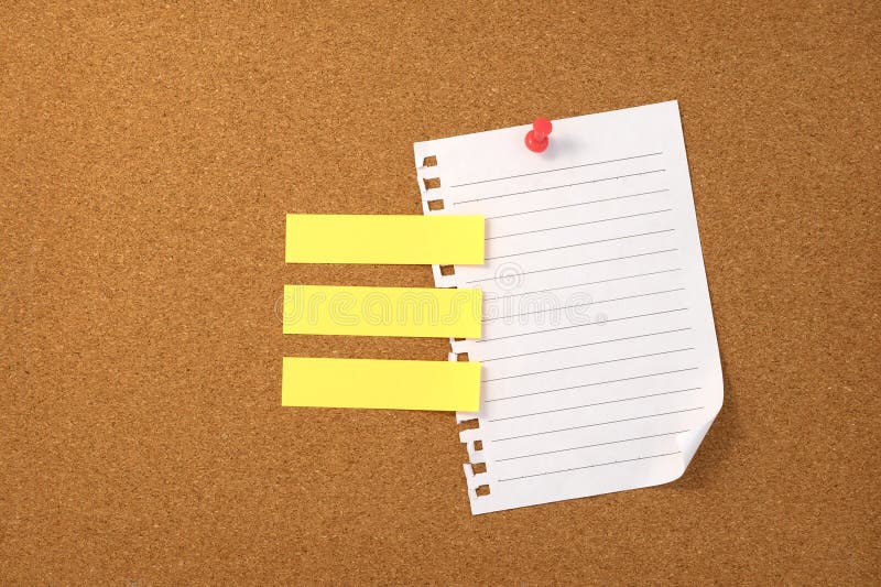 Blank Note Paper on Cork Board Wall. Noticeboard To Organize Life and ...
