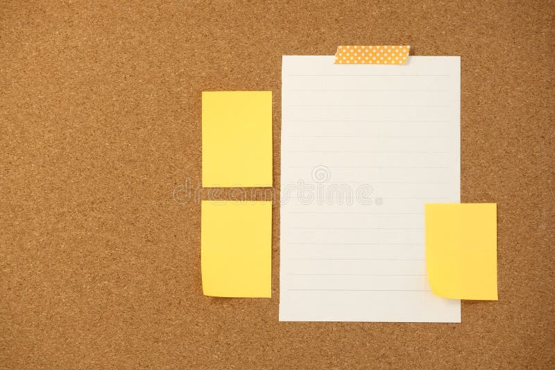 Blank Note Paper on Cork Board Wall. Noticeboard To Organize Life and ...