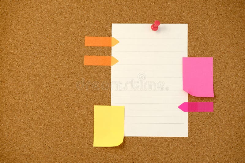 Blank Note Paper on Cork Board Wall. Noticeboard To Organize Life and ...