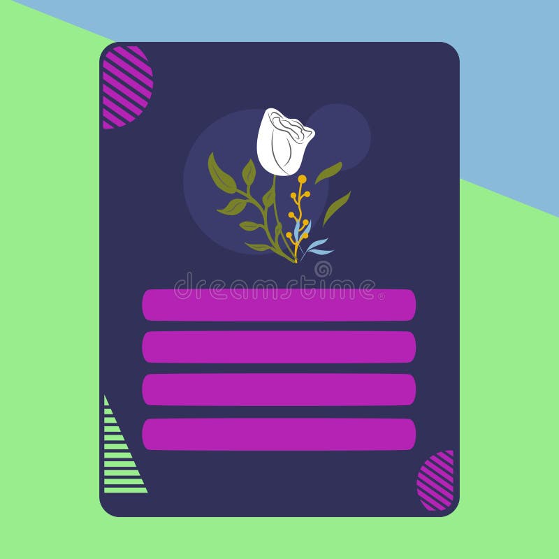 Blank Note Paper Floral Design Template Stock Vector - Illustration of ...