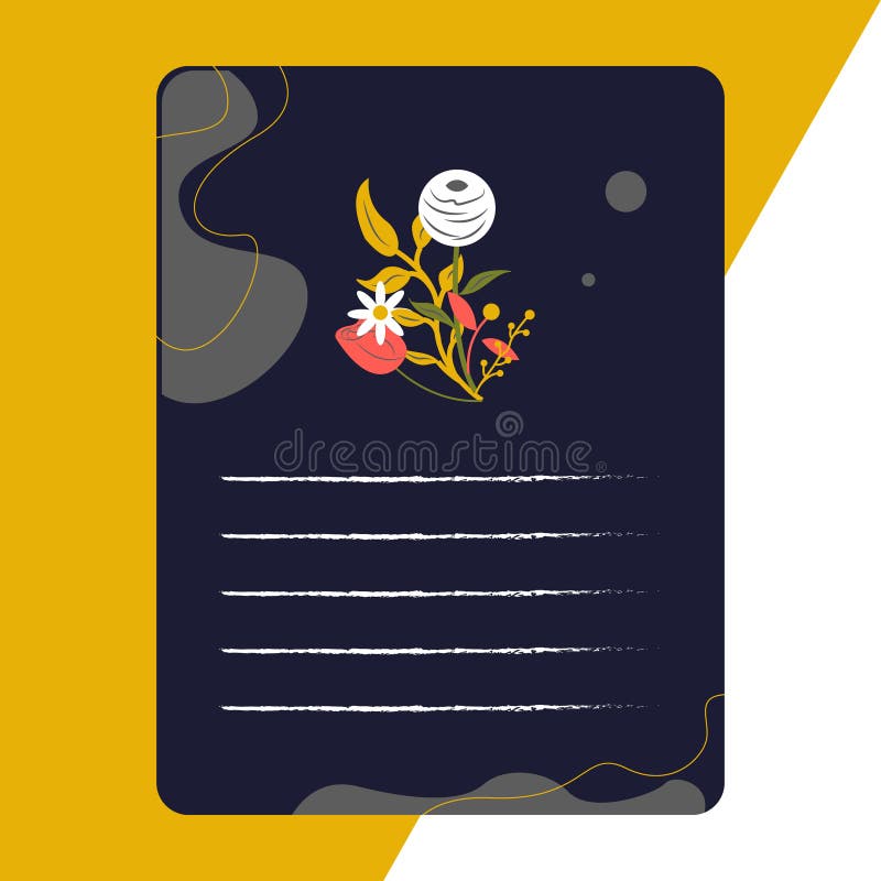Blank Note Paper with Nature Floral Design Stock Vector - Illustration ...