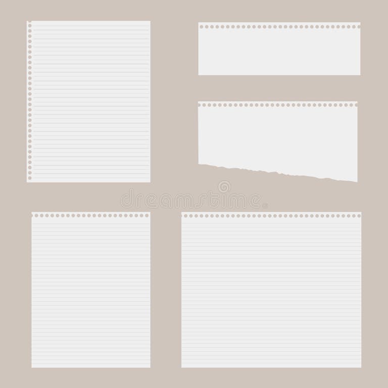 Blank of Note Paper, Notebook Sheet with Holes. Vector. Stock Vector ...