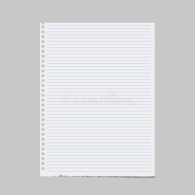 Blank of Note Paper, Notebook Sheet with Holes. Vector. Stock Vector ...