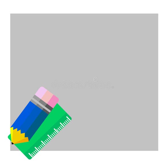 Blank Note Paper with Pen and Ruler Stock Vector - Illustration of ...