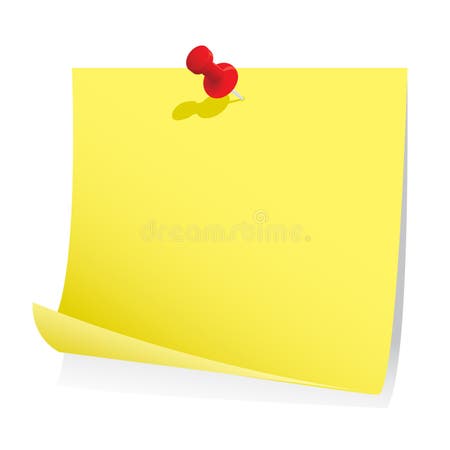 Blank note paper with pin stock vector. Illustration of vector - 6995800