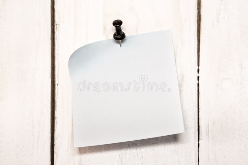Blank note paper with pin stock photo. Image of object - 46816568