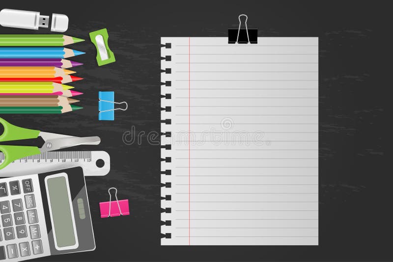 School Supplies on Chalkboard, Back To School Concept Stock ...