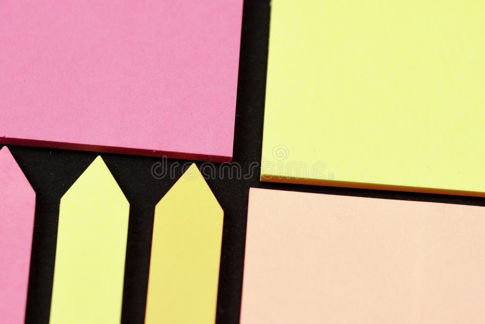 Blank Note Paper Set of Different Colours Forms and Sizes. Sticky Notes ...