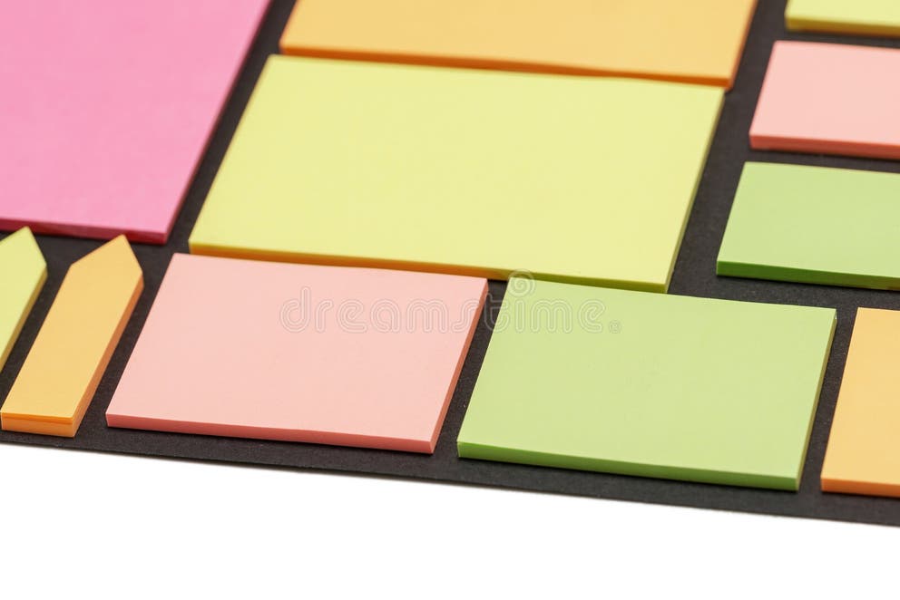 Blank Note Paper Set of Different Colours Forms and Sizes. Sticky Notes ...