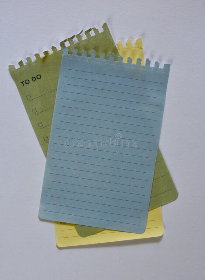 Blank Note Paper on White Background. Top View Empty Note Book Page ...