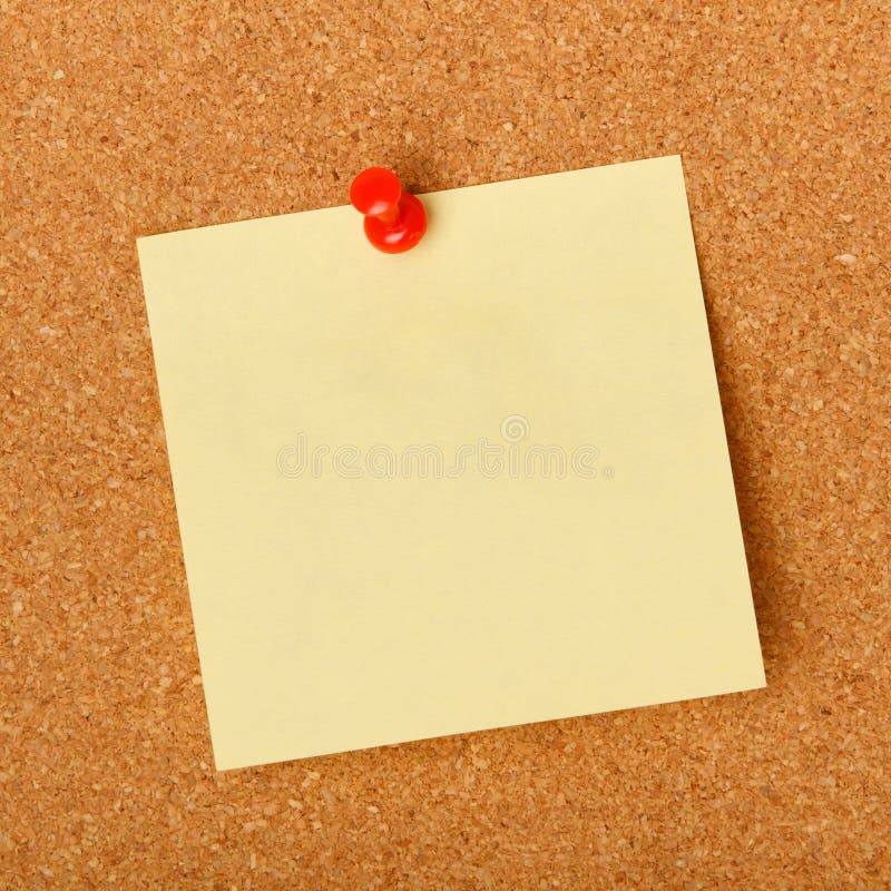 Blank Note Pinned To Corkboard Stock Image - Image of blank, empty ...