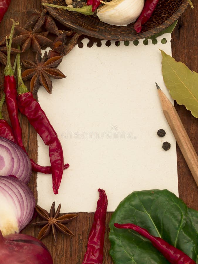 Blank note for recipe stock image. Image of note, nutmeg - 23542907