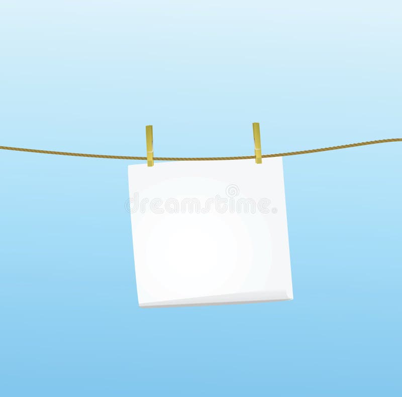 Blank note on the rope stock vector. Illustration of detail - 98661675