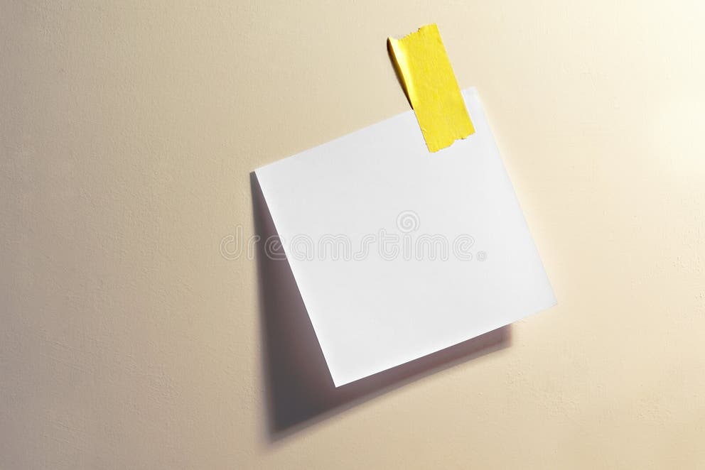 Blank note with tape stock image. Image of empty, blank - 29134965