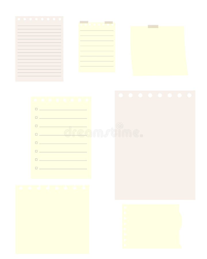 Blank Note Template in in Yellow Stock Illustration - Illustration of ...