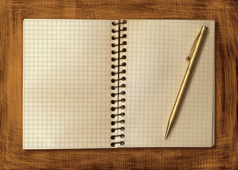 Blank Notebook on Wood Background with Flowers Stock Image - Image of ...