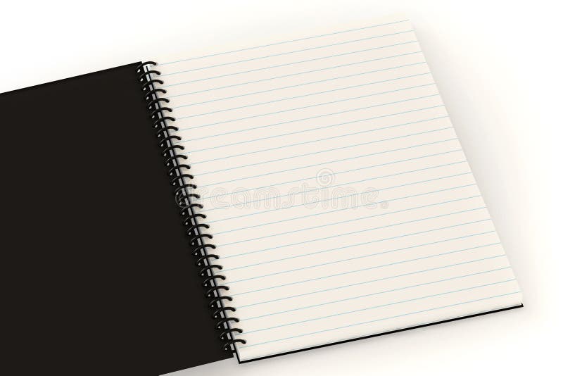 Blank Notebook on White Desk with Stationery and Supplies, 3D Rendering ...