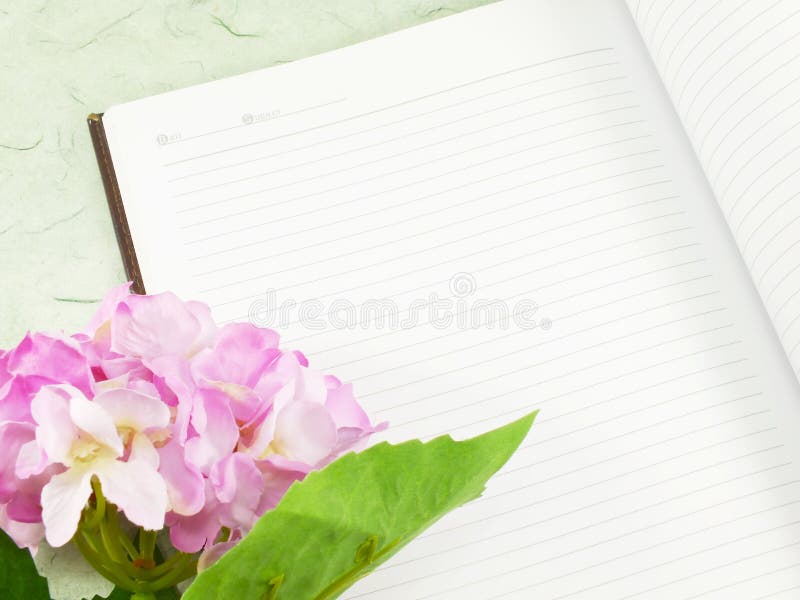 Blank Notebook with Artificial Flower and Scarft Stock Image - Image of ...