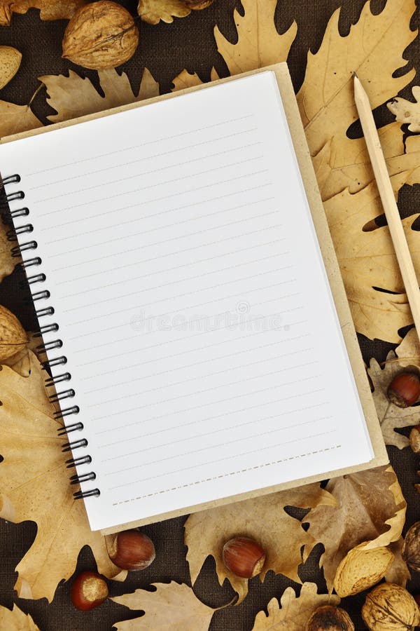 Autumn Composition. Wooden Calendar October 1, Open Notepad, Autumn ...