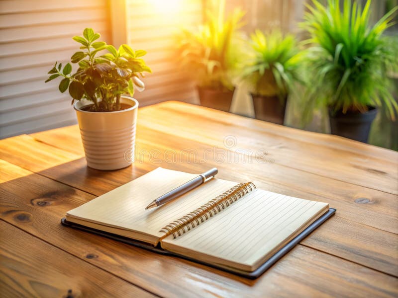 Blank Notebook Awaits Inspiring Space for Creative Writing Business ...