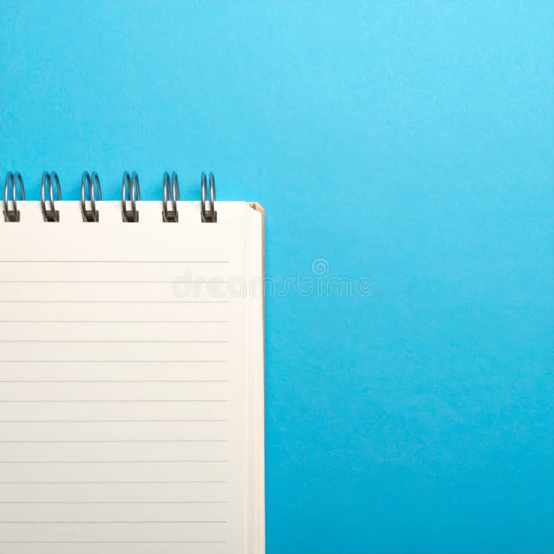 Blank Notebook on Blue Background Stock Illustration - Illustration of ...