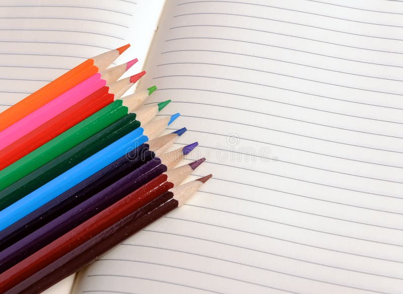 Blank Notebook with Color Pencil. Education Concept. Stock Photo ...