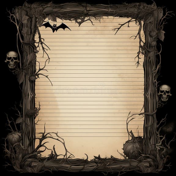 Blank Notebook Frame Halloween Theme, Vampire, Mummy, Werewolf Stock ...