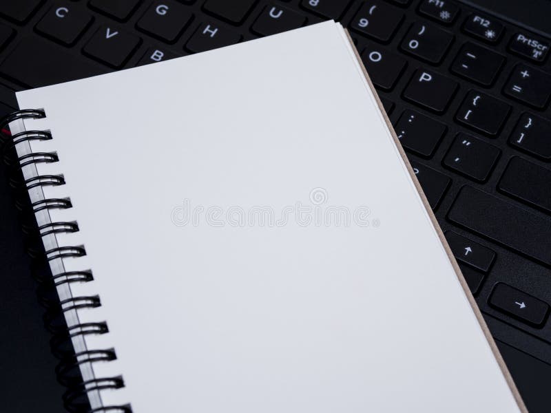 Blank Notebook on Laptop Keyboard 3 Stock Image - Image of notepad ...
