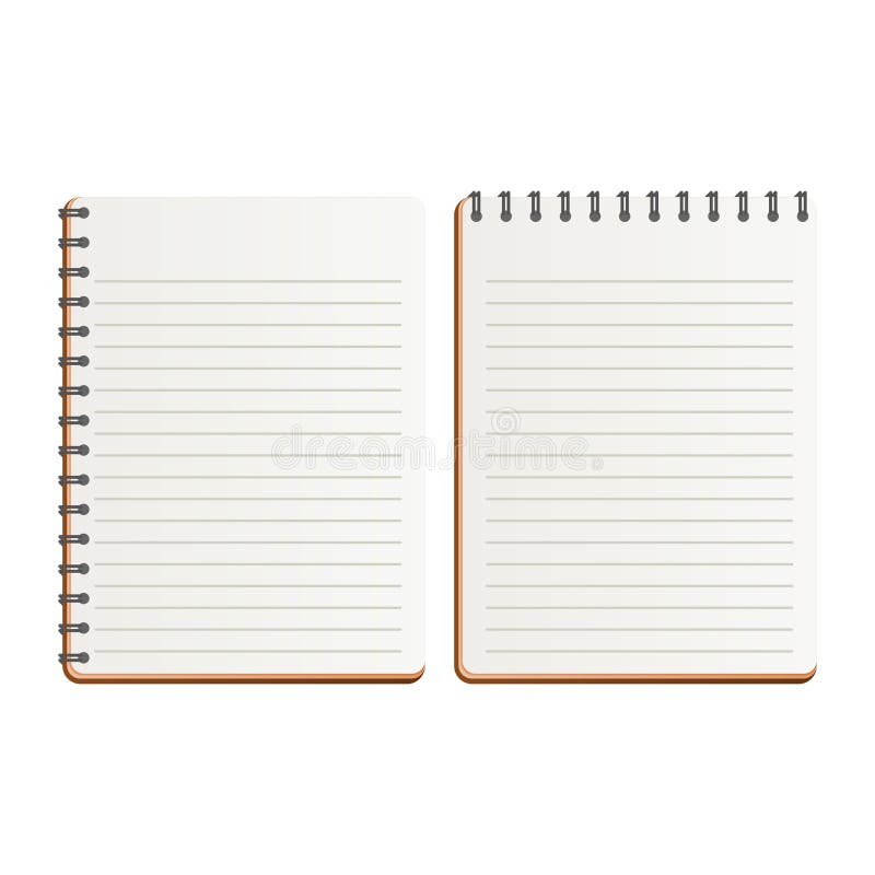 Blank Notebook with Lines Vector Stock Vector - Illustration of pocket ...