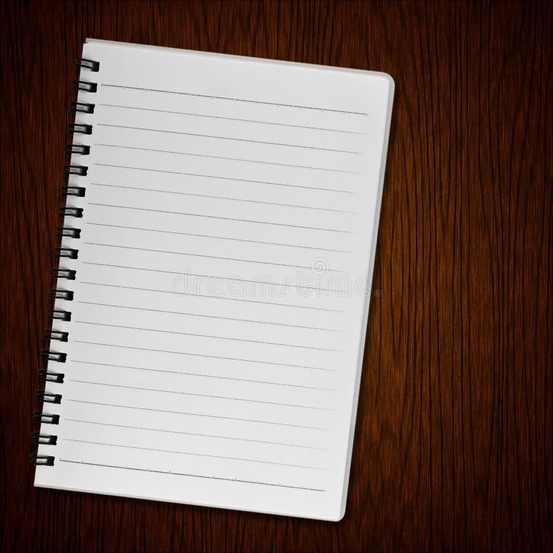 Blank Notebook on Old Wood Background Stock Photo - Image of notepaper ...
