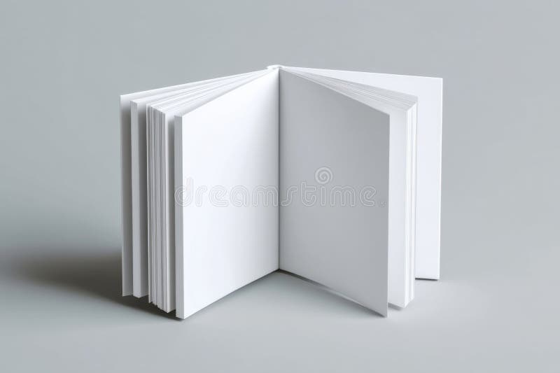 Blank Notebook Open on a Gray Background Showing Empty Pages Ready for ...