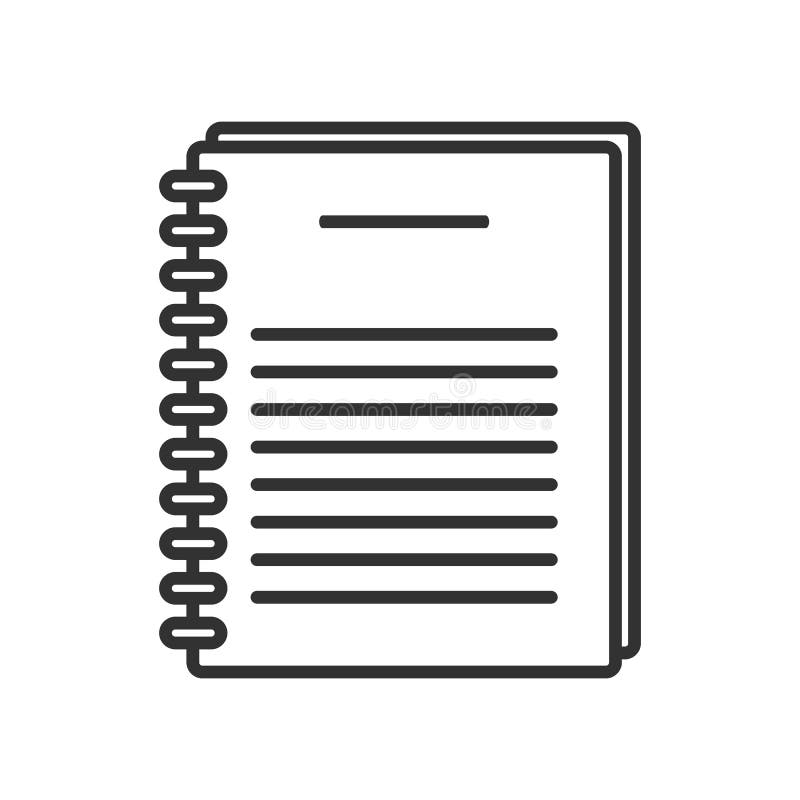 School Notebook And Phial Outline Flat Icon Stock Vector Illustration
