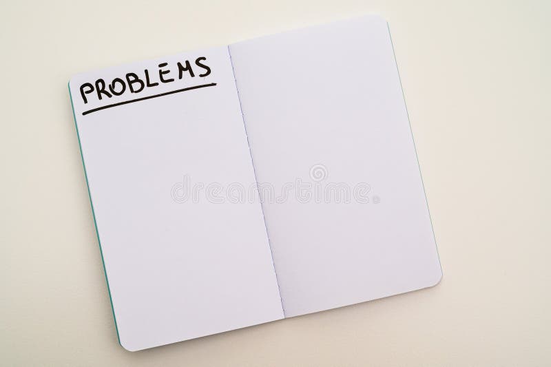 Notebook Page, with Problems Written. Stock Image - Image of paper ...
