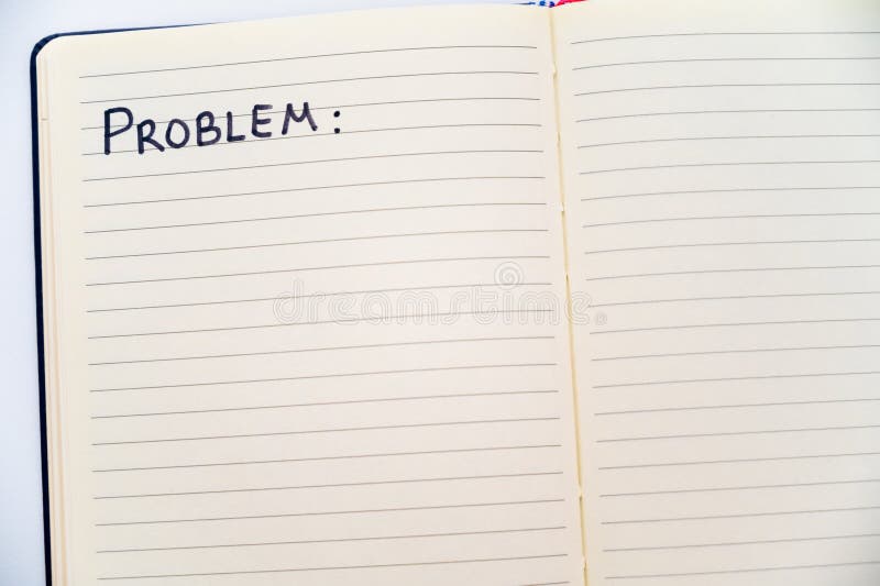 Notebook Page, with Problems Written. Stock Image - Image of ...