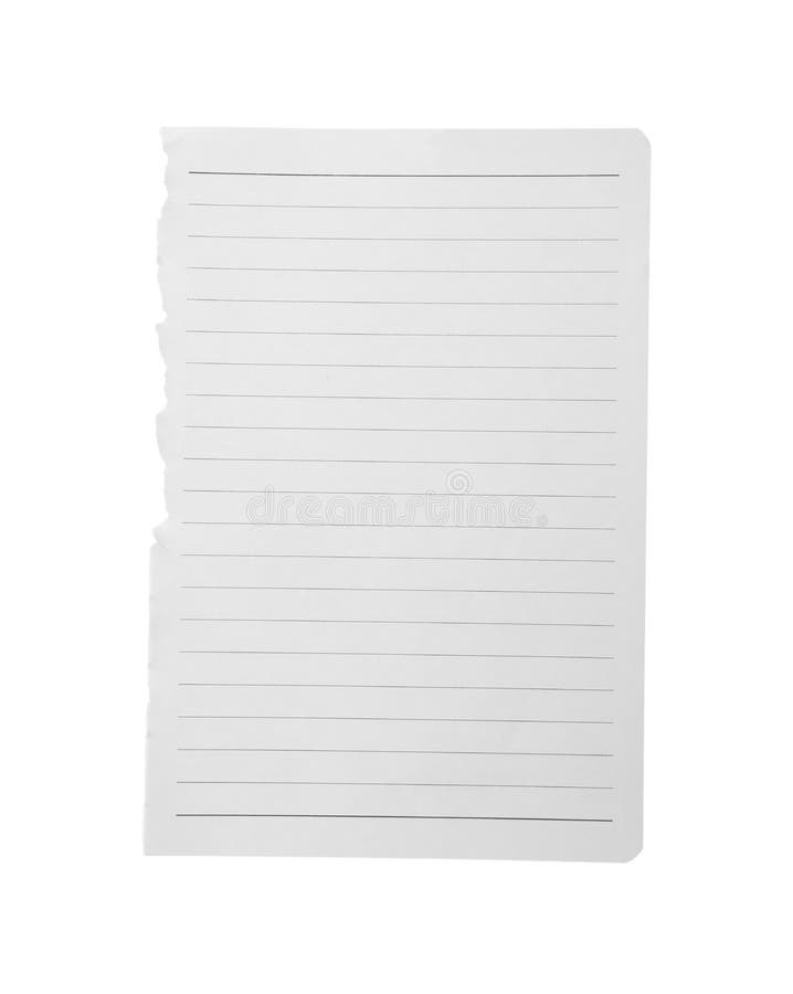 Blank Notebook Paper Isolated on White. Space for Design Stock Image ...