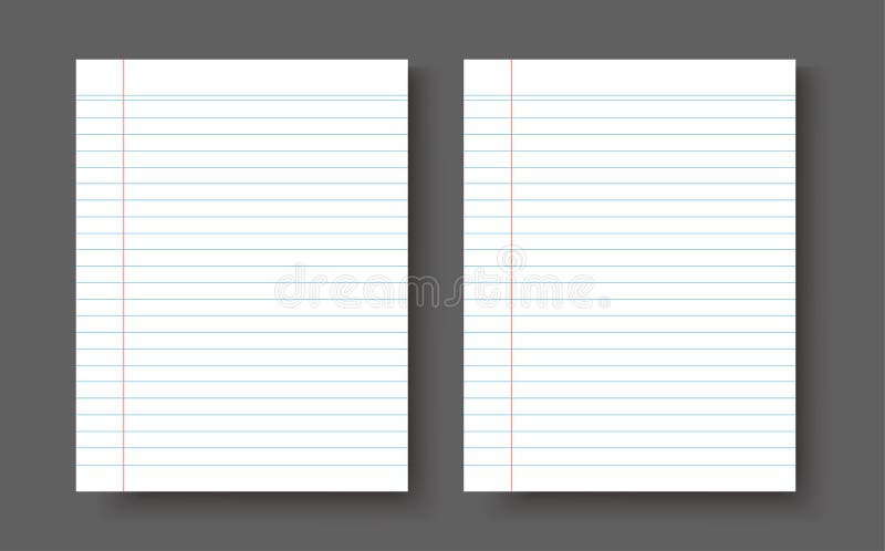 Blank Notebook Paper Sheet with Lines Vector Illustration Stock Vector ...