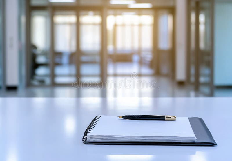 Blank Notebook and Pen on Office Desk, Modern High Quality Image Stock ...