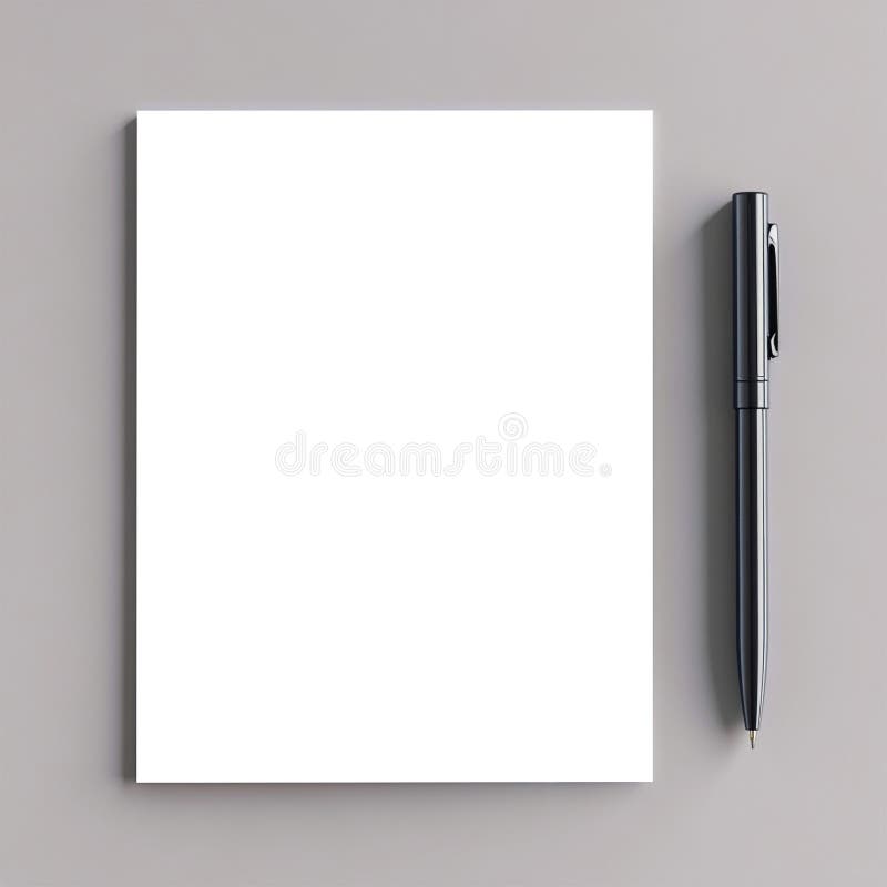 Blank Notebook Pen Perfect for Mockups Designs Stock Illustration ...