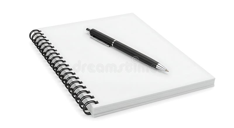Blank Notebook with Pen Resting on Top Ready for Notes Stock ...