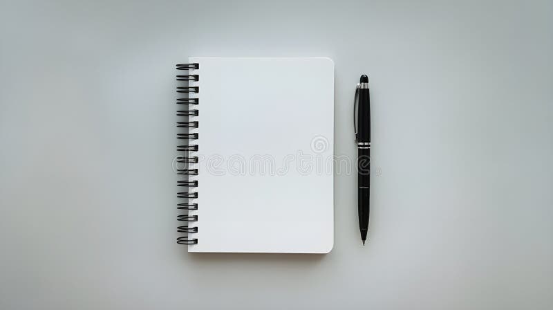 Blank Notebook with Pen on White Background Stock Illustration ...