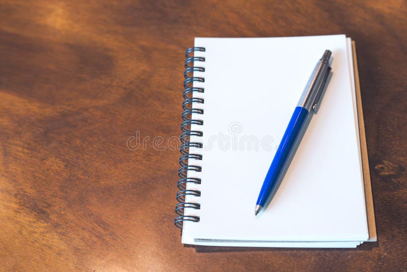 Blank notebook and pen stock image. Image of blank, office - 98763609