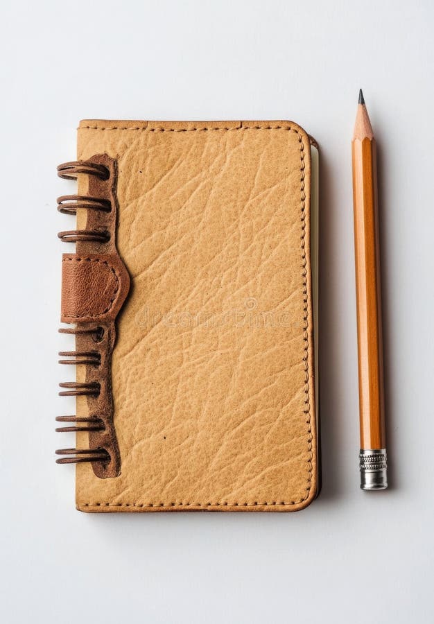 Blank Notebook and Pencil Against White Background - Symbolizing ...