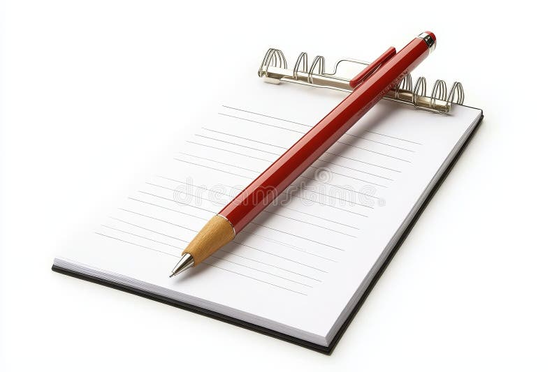 Blank Notebook with Red Pen Ready for Notes and Ideas a Blank Notebook ...
