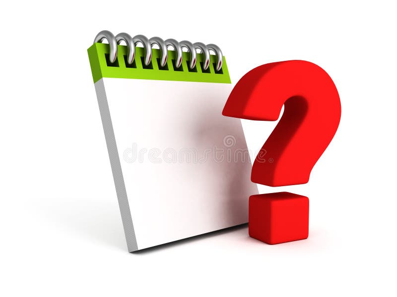 Blank Notebook with Red Question Mark Stock Illustration - Illustration ...