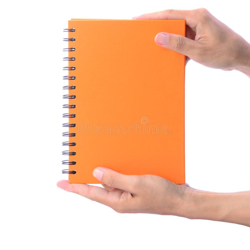 Blank Notebook Showing by Man S Hands Stock Photo - Image of cover ...