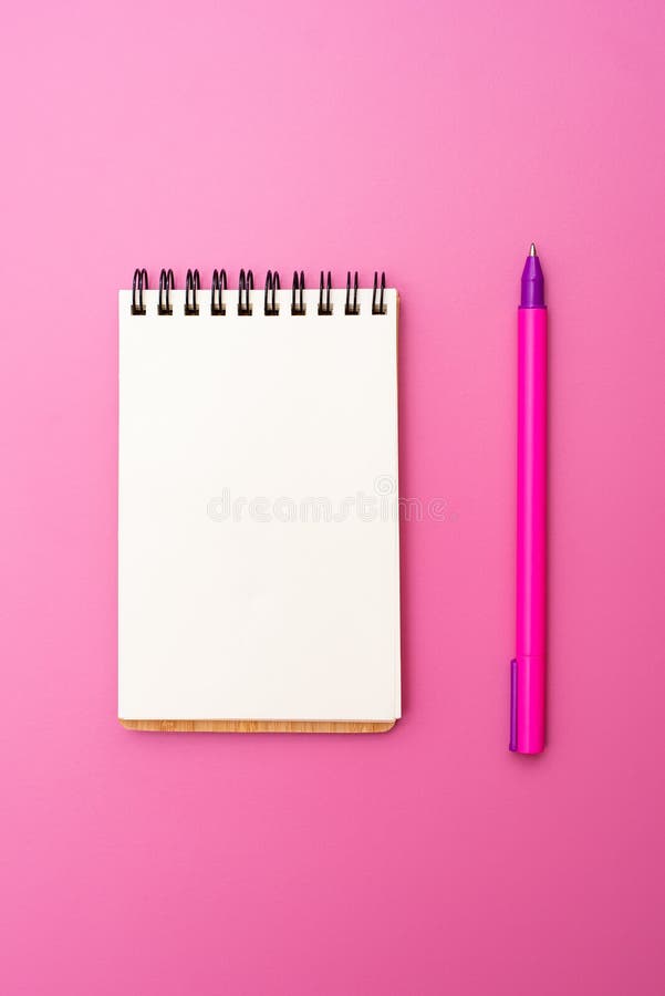 Blank Notebook with Spiral for the Application of Labels and Pen on ...