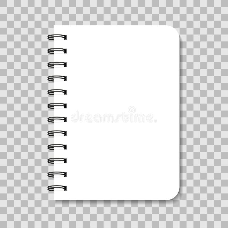 Blank Realistic Spiral Notepad Notebook Isolated Transparent Background ...